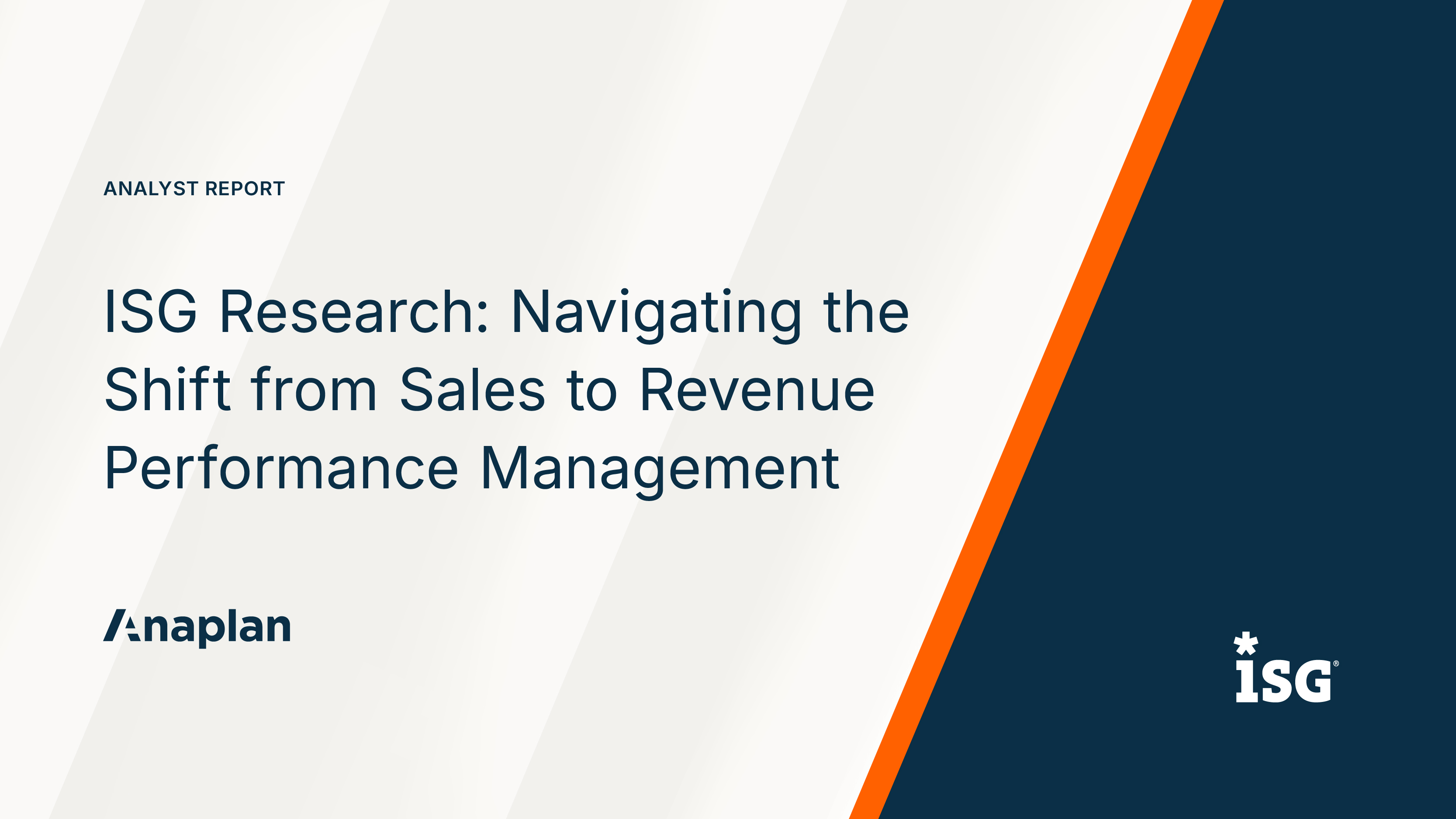 ISG Research: Navigating the Shift from Sales to Revenue Performance Management
